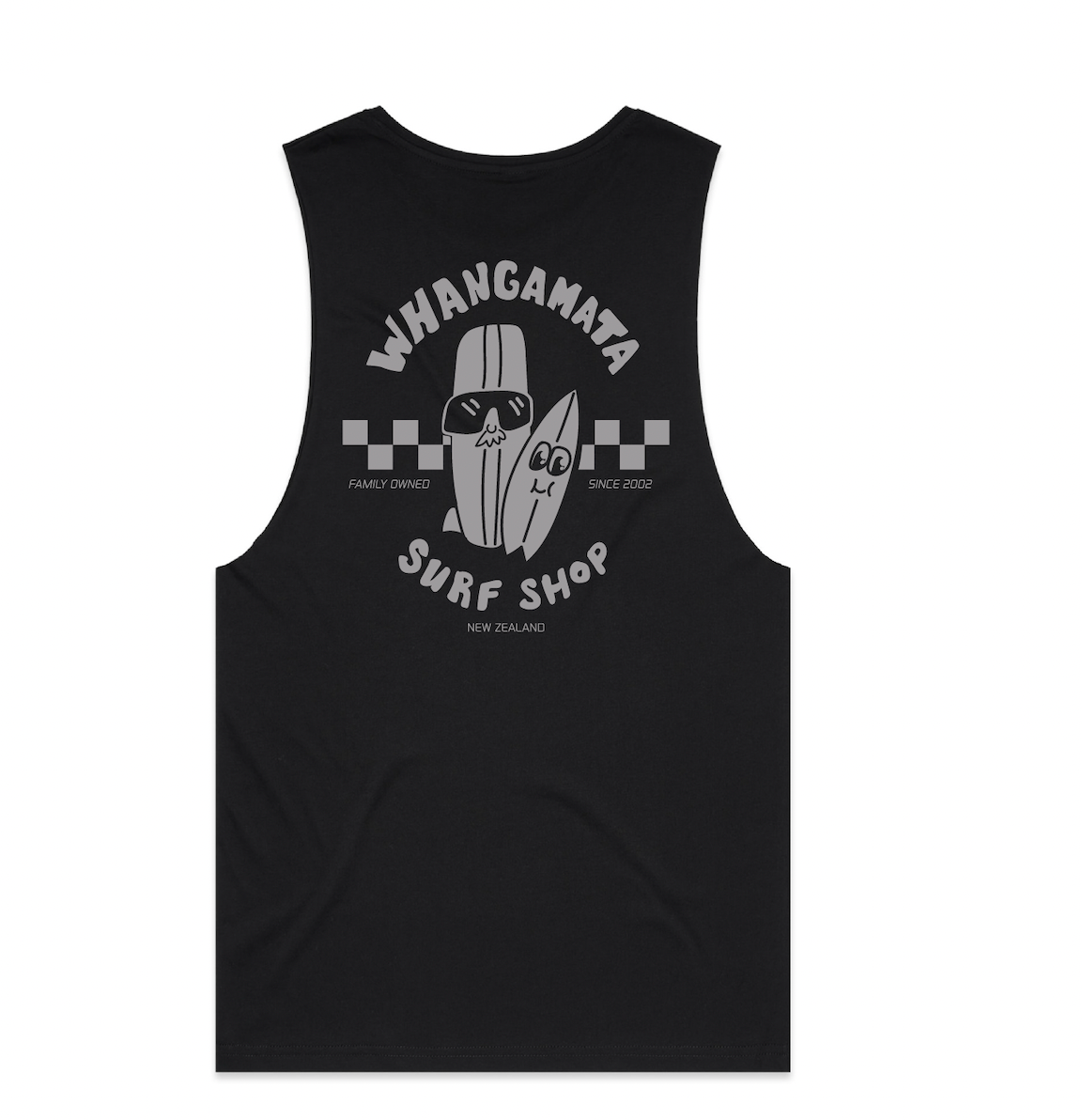 WHANGAMATA SURF SHOP SURF DUDES SINGLET - BLACK – Whangamata Surf Shop